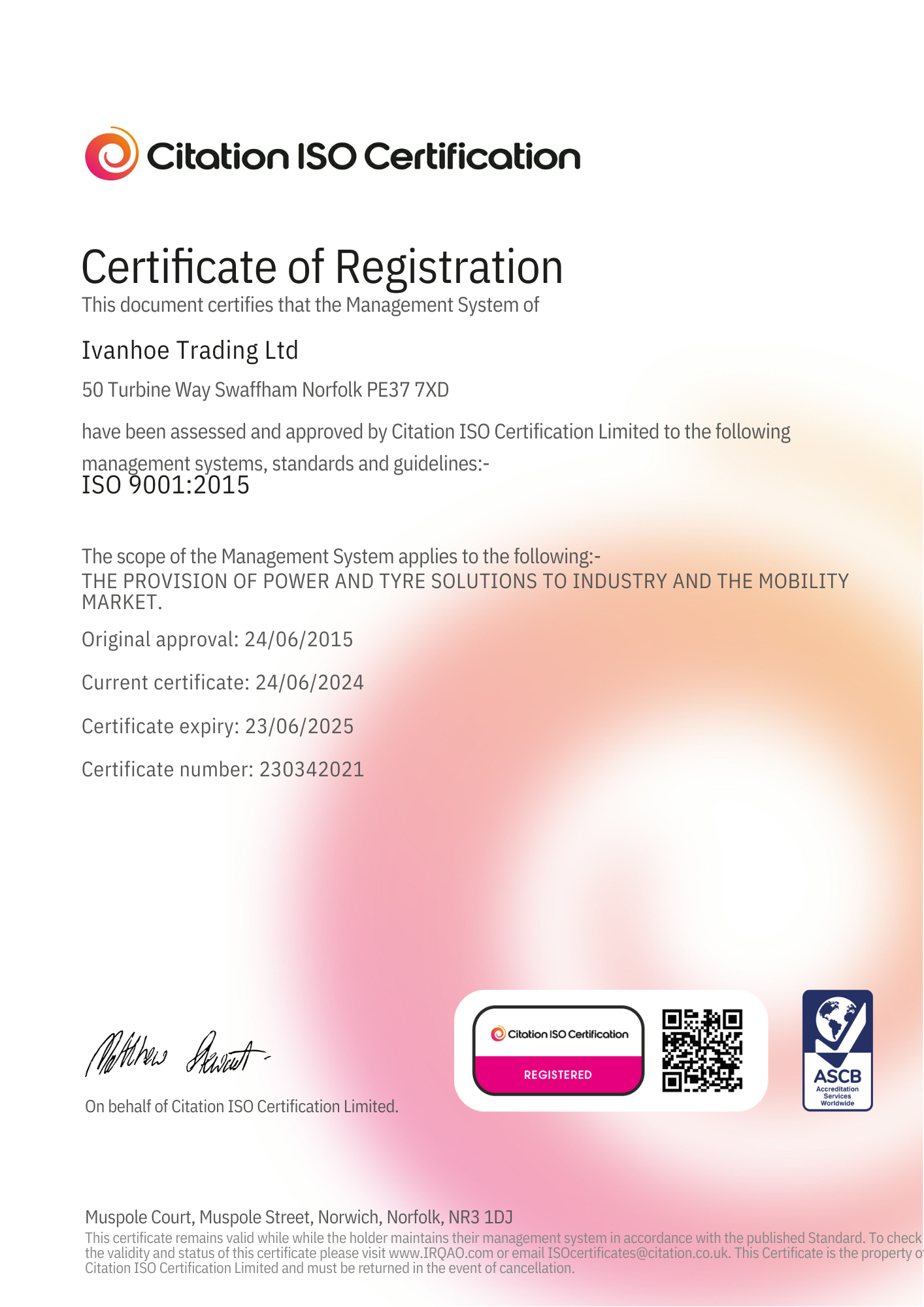 ISO Certificates – Strident